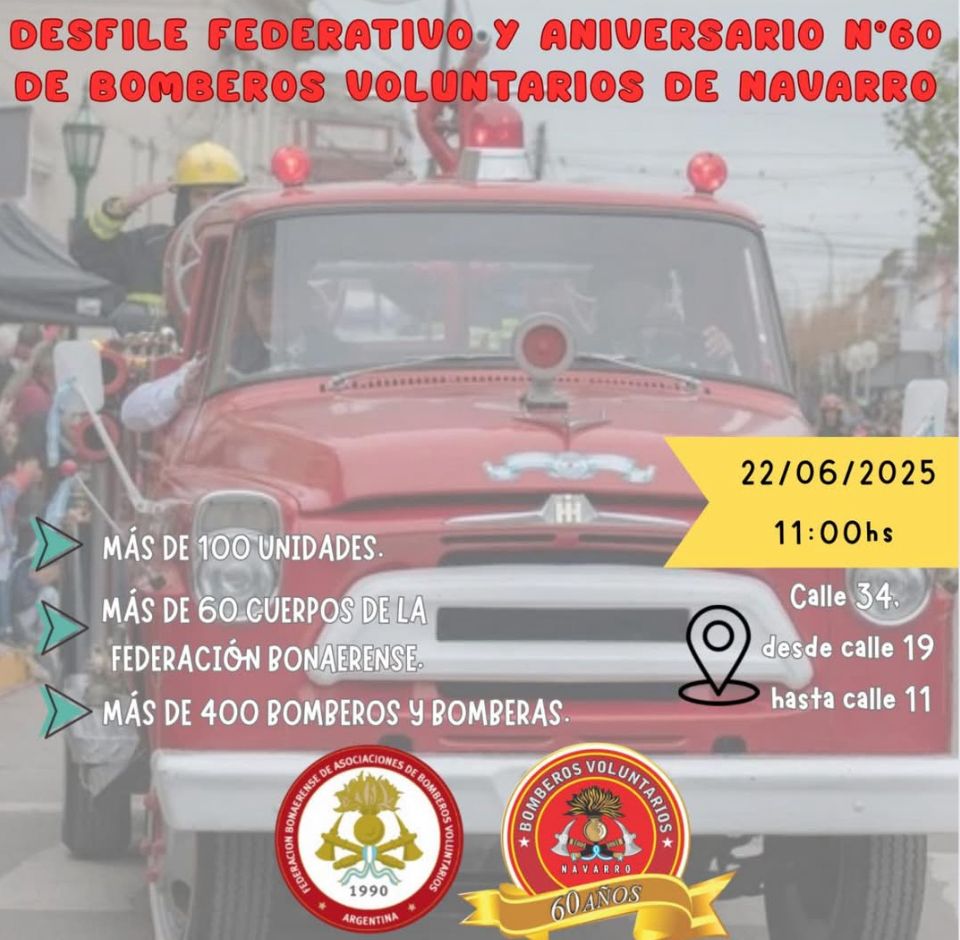Desfile federativo de bomberos con más de 100 unidades y 400 efectivos ...